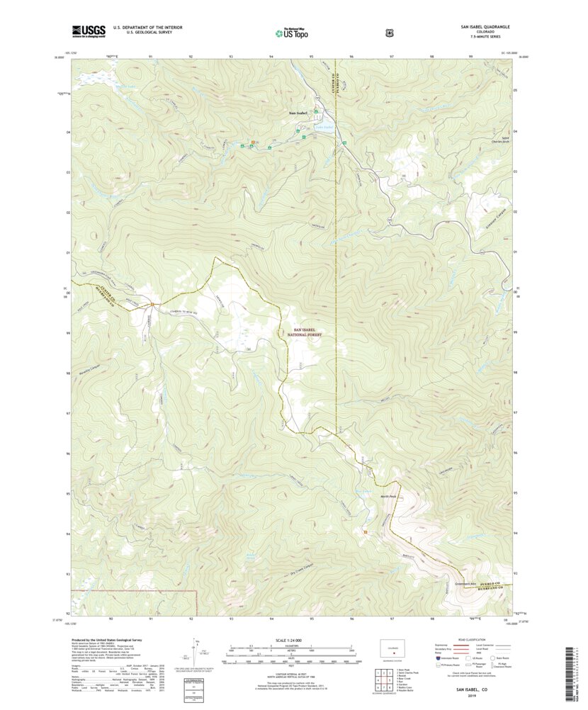 San Isabel, CO (2019, 24000-Scale) Map by United States Geological ...