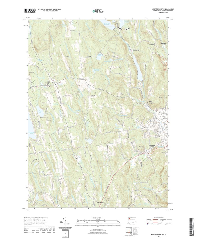 West Torrington, CT (2021, 24000-Scale) Map by United States Geological ...