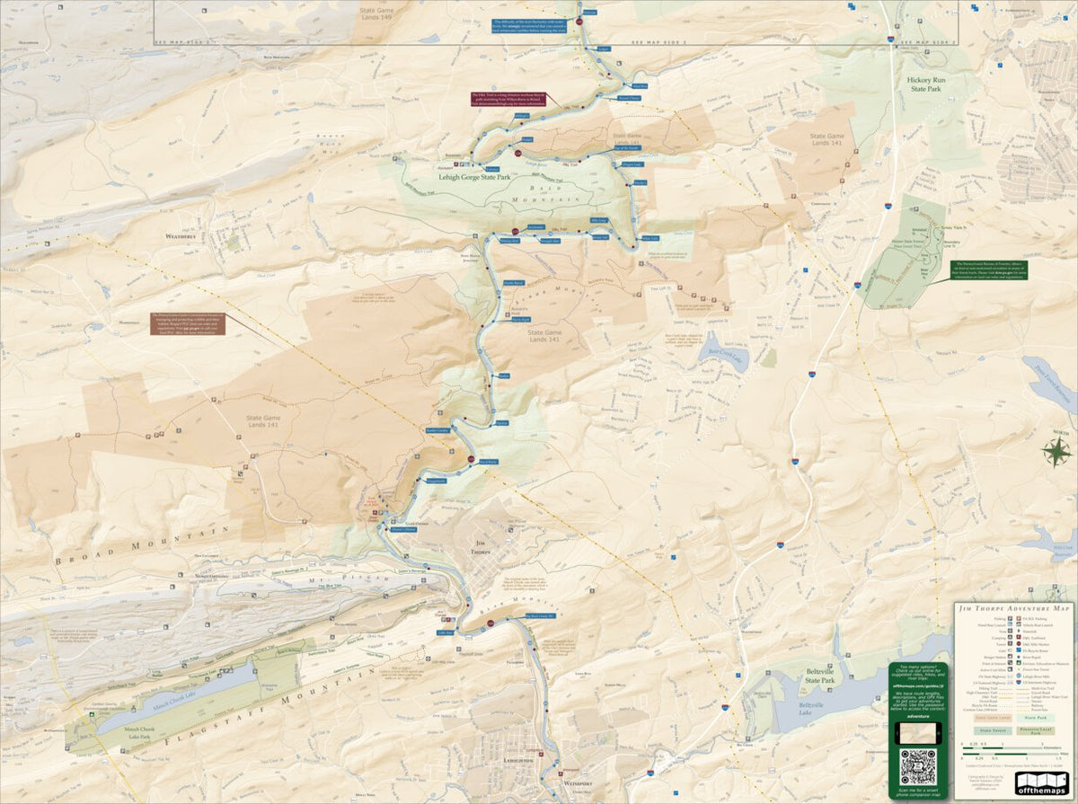 Jim Thorpe Adventure Map (Side 1) by offthemaps | Avenza Maps