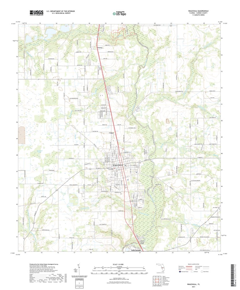 Wauchula, FL (2021, 24000-Scale) Map by United States Geological Survey ...