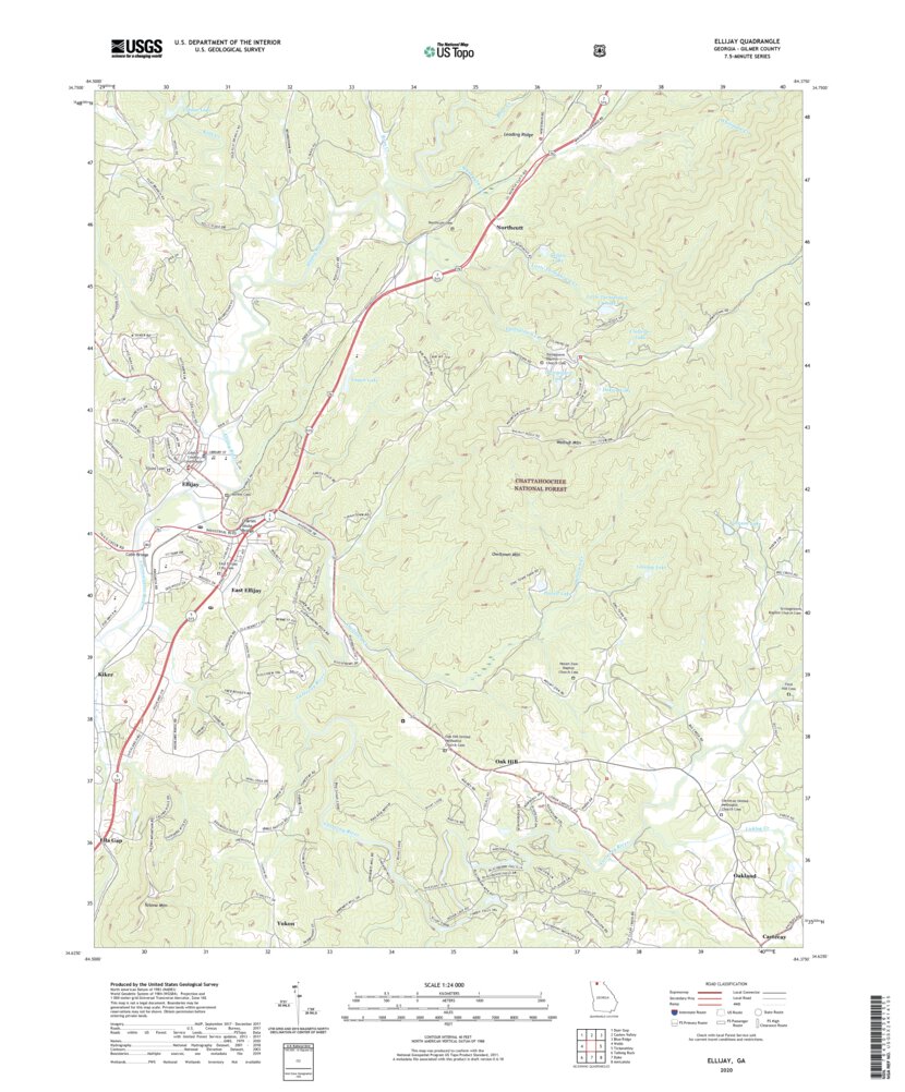 Ellijay, GA (2020, 24000-Scale) Map by United States Geological Survey ...