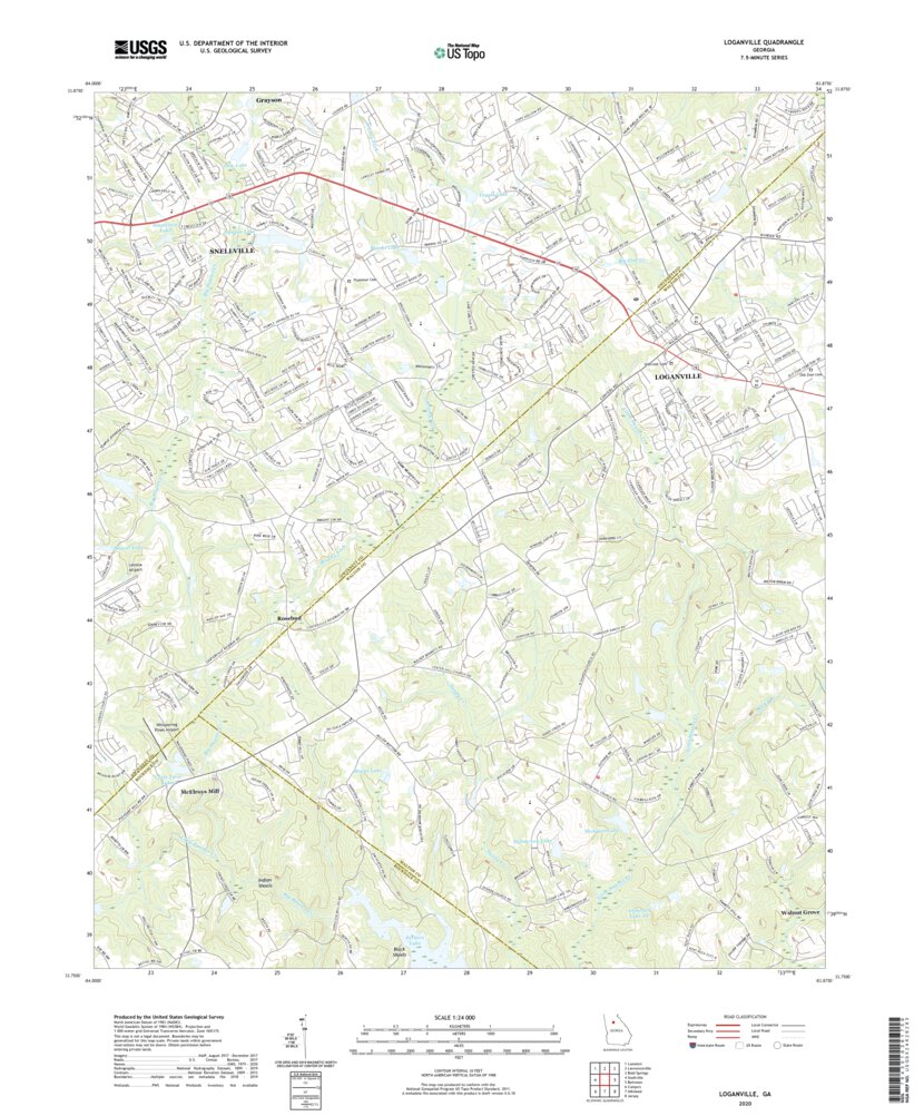 Loganville, GA (2020, 24000-Scale) Map by United States Geological ...