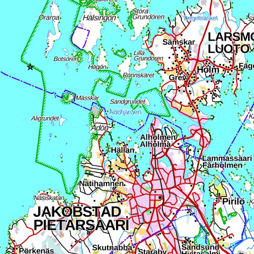 Kokkola 1:250 000 (Q3R) Map by MaanMittausLaitos | Avenza Maps