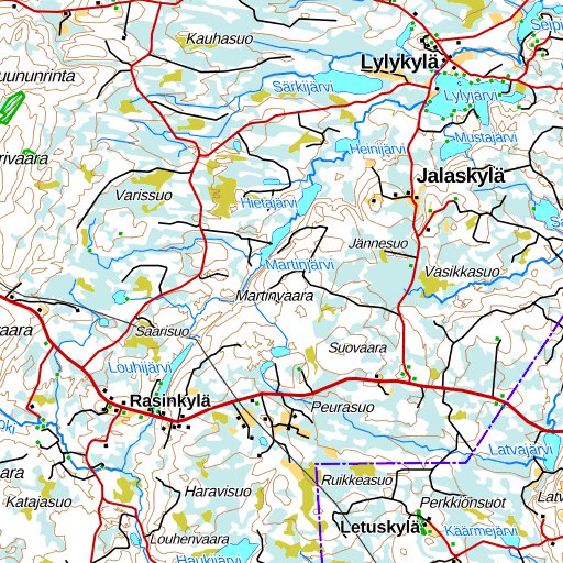 Puolanka 1:250 000 (R5L) Map by MaanMittausLaitos | Avenza Maps