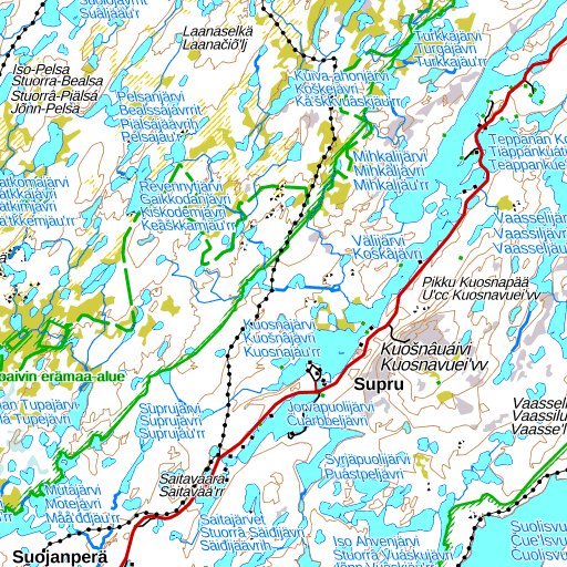 Inari 1:250 000 (W5L) Map by MaanMittausLaitos | Avenza Maps