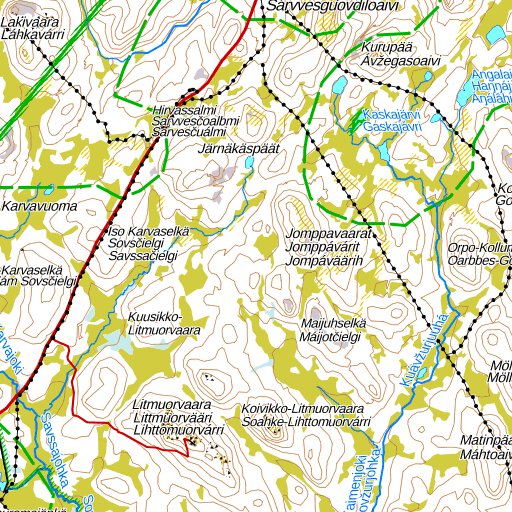 Inari 1:250 000 (V4R) Map by MaanMittausLaitos | Avenza Maps