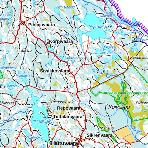 Ilomantsi 1:250 000 (P6L) Map by MaanMittausLaitos | Avenza Maps