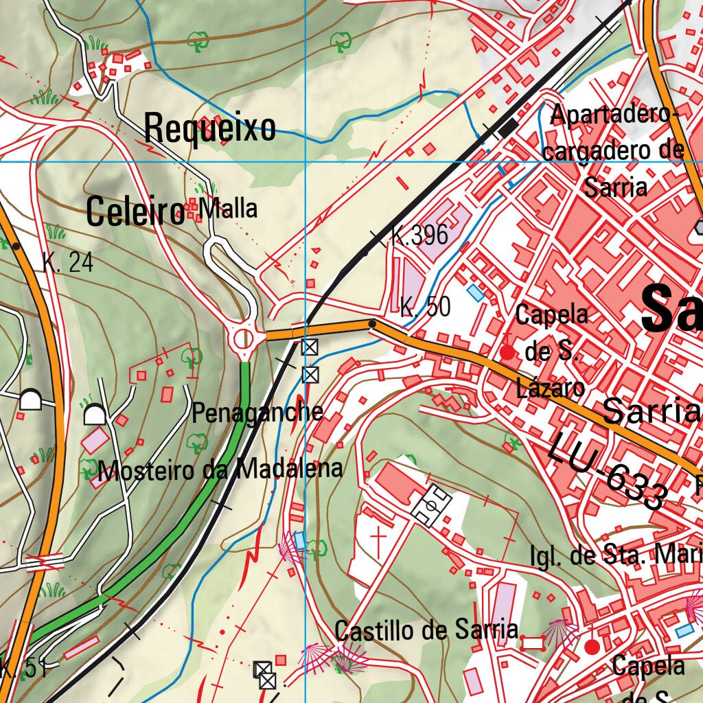 Sarria (0124-1) Map by Instituto Geografico Nacional de Espana | Avenza ...