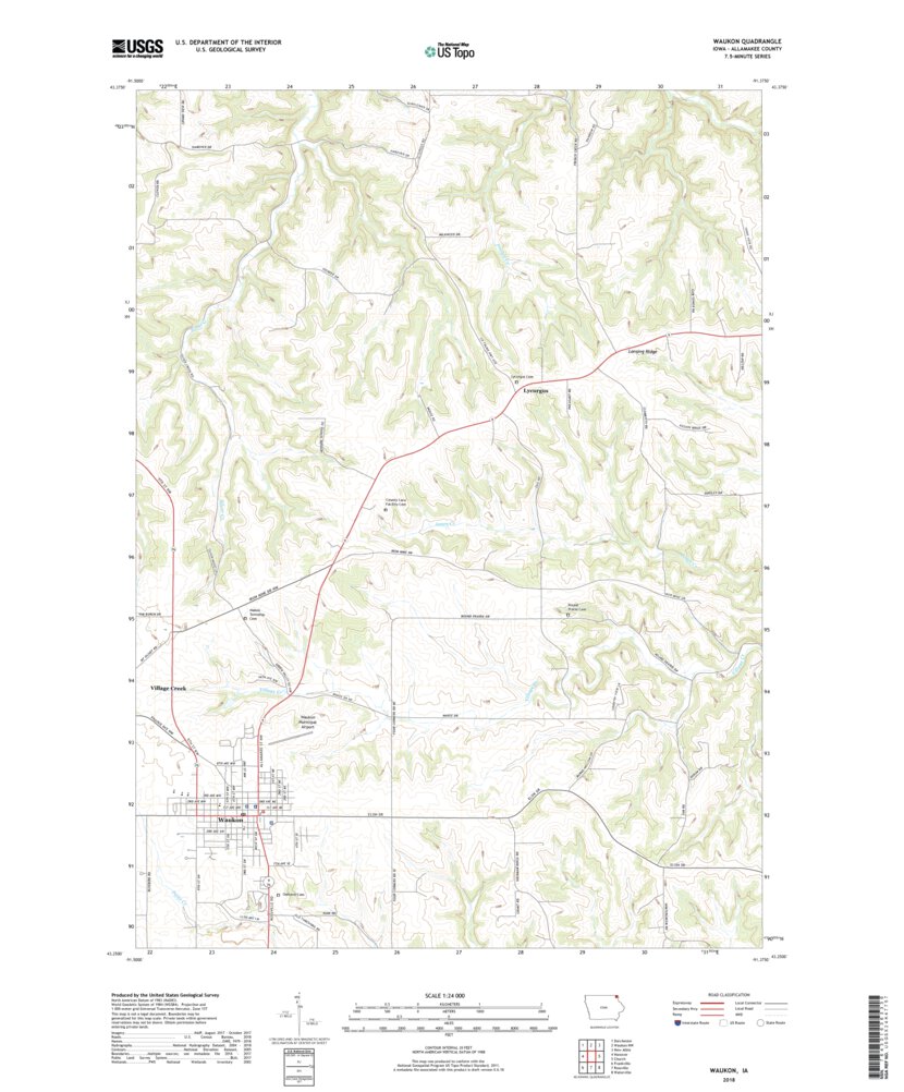 Waukon, IA (2018, 24000-Scale) Map by United States Geological Survey ...