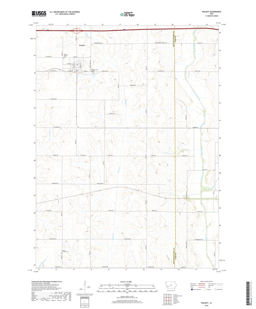 Walnut, IA (2018, 24000-Scale) Map by United States Geological Survey ...