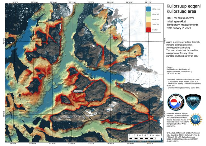Kullorsuaq Satellite and Fjord Map by Greenland Institute of Natural ...