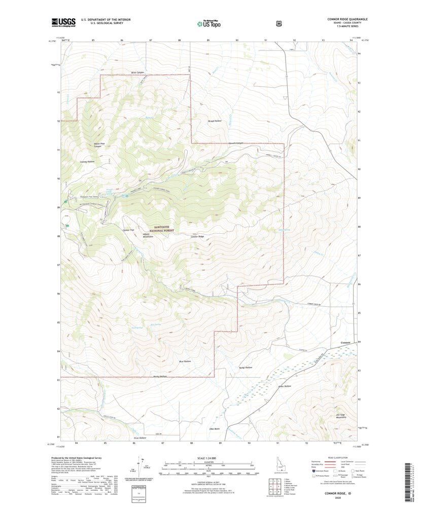 Connor Ridge, ID (2020, 24000-Scale) Map by United States Geological ...