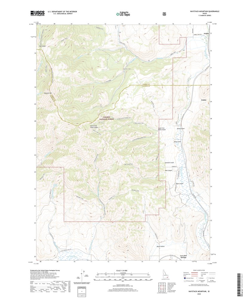Haystack Mountain, ID (2020, 24000-Scale) Map by United States ...