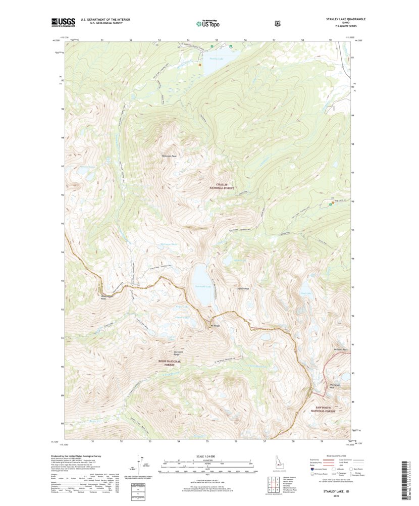 Stanley Lake, ID (2020, 24000-Scale) Map by United States Geological ...