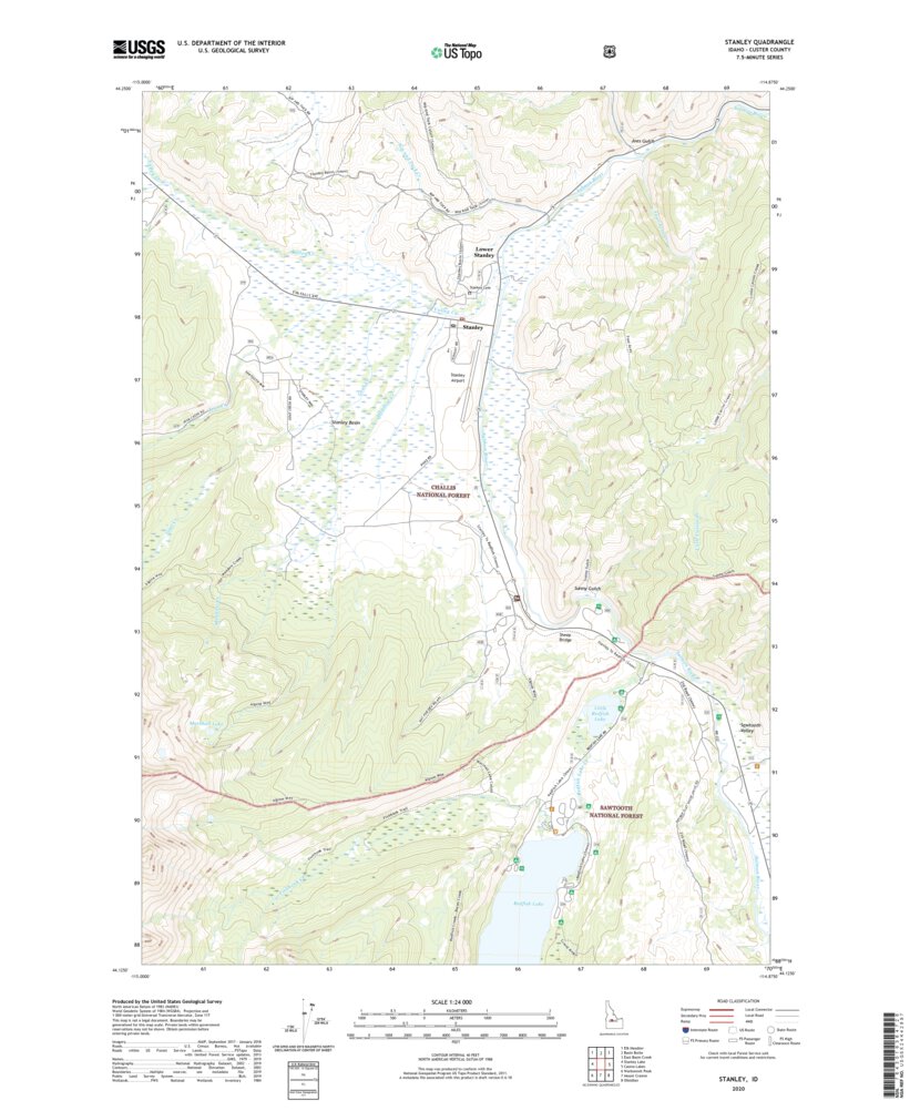 Stanley, ID (2020, 24000-Scale) Map by United States Geological Survey ...
