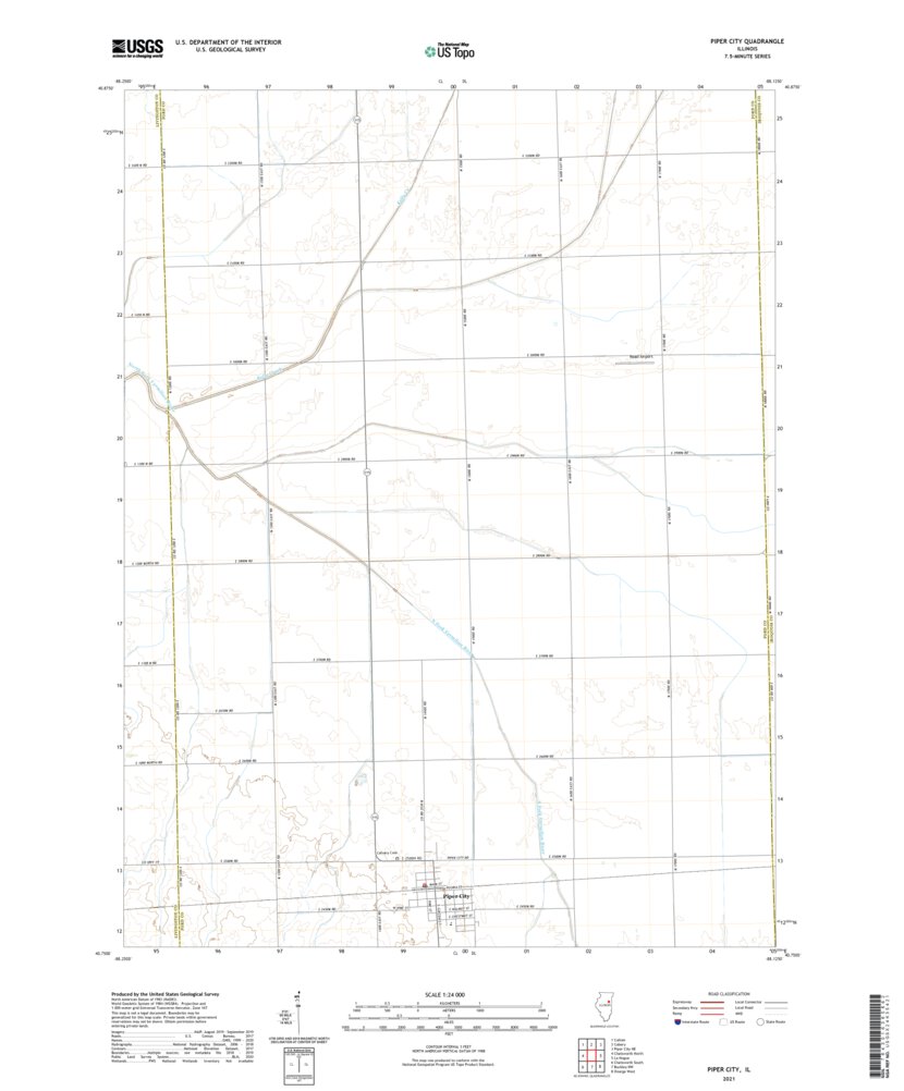 Piper City, IL (2021, 24000-Scale) Map by United States Geological ...