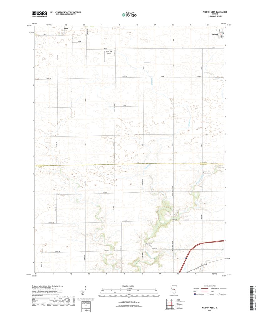 Weldon West, IL (2021, 24000-Scale) Map by United States Geological ...