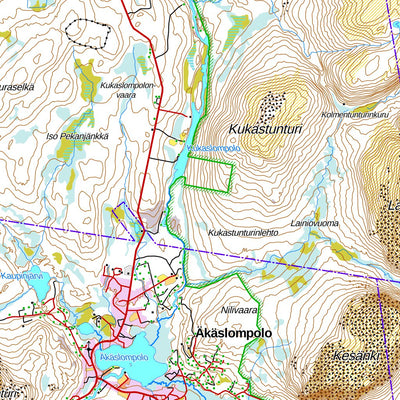 Äkäslompolo 1:100 000 (U42R) Map by MaanMittausLaitos | Avenza Maps