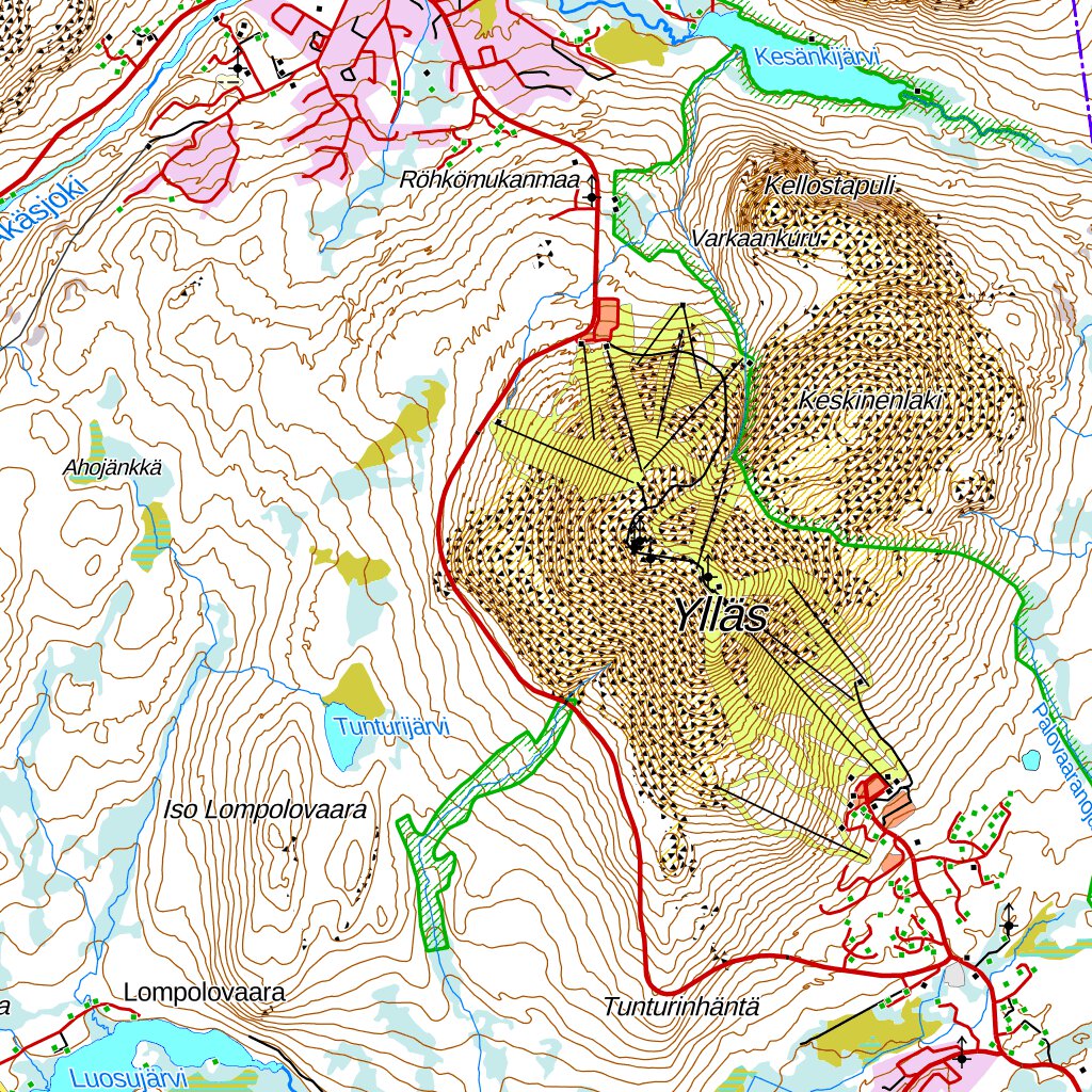 Äkäslompolo 1:100 000 (U42R) Map by MaanMittausLaitos | Avenza Maps