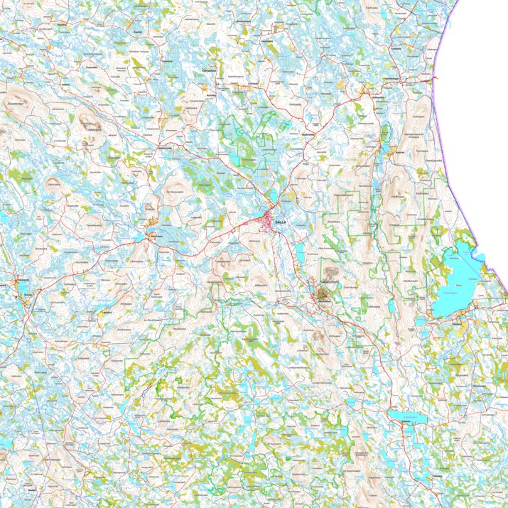 Salla 1:100 000 (T52R) Map by MaanMittausLaitos | Avenza Maps