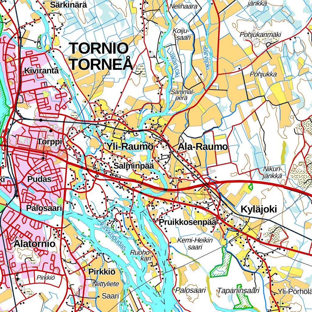 Tornio 1:100 000 (S42R) Map by MaanMittausLaitos | Avenza Maps