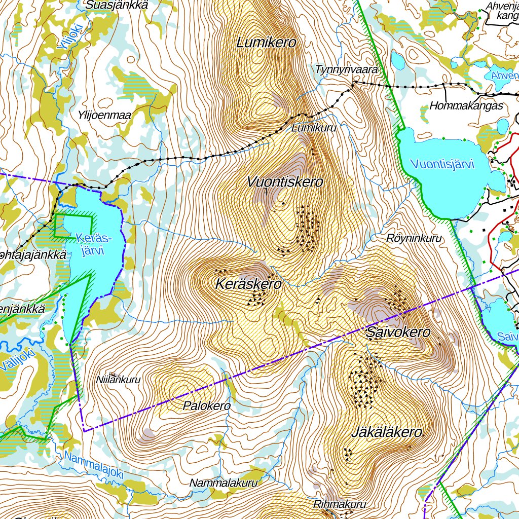 Raattama 1:100 000 (V41R) Map by MaanMittausLaitos | Avenza Maps