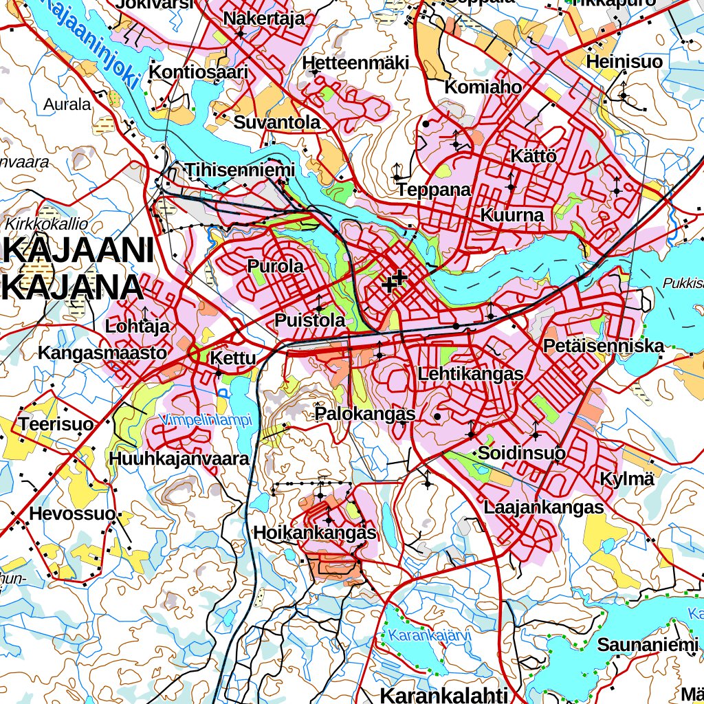 Kajaani 1:100 000 (Q52L) Map by MaanMittausLaitos | Avenza Maps