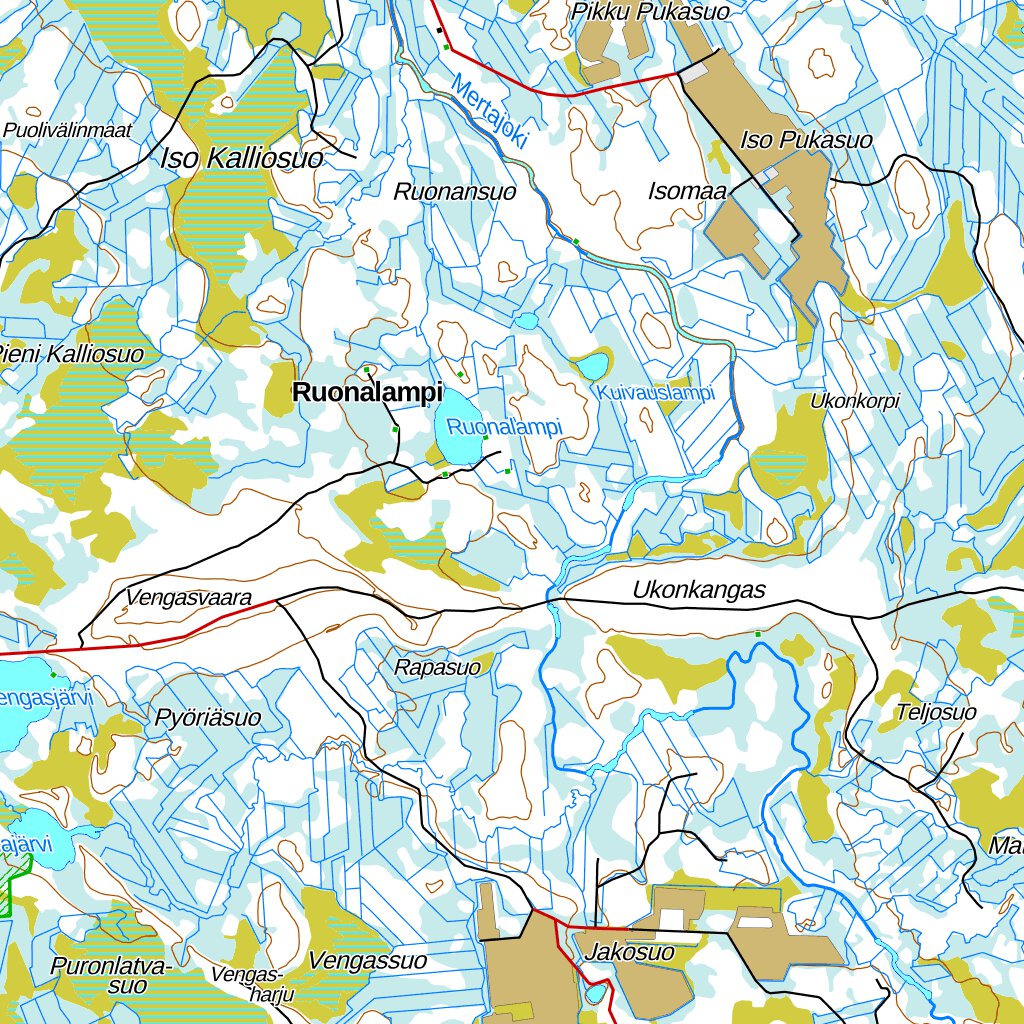 Pudasjärvi 1:100 000 (S43R) Map by MaanMittausLaitos | Avenza Maps