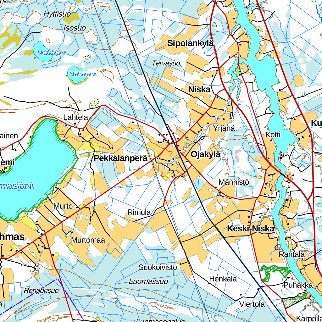 Utajärvi 1:100 000 (R43R) Map by MaanMittausLaitos | Avenza Maps