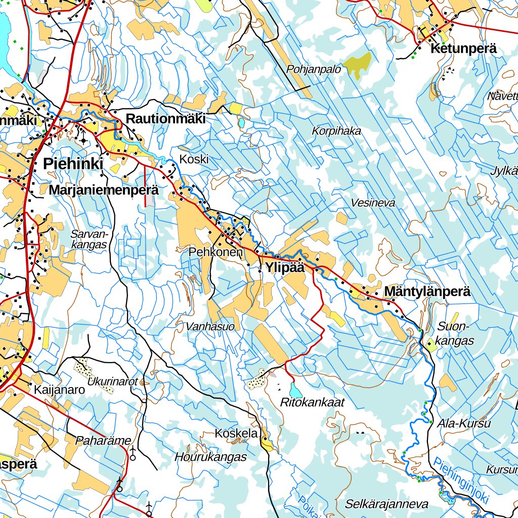 Raahe 1:100 000 (R41R) Map by MaanMittausLaitos | Avenza Maps