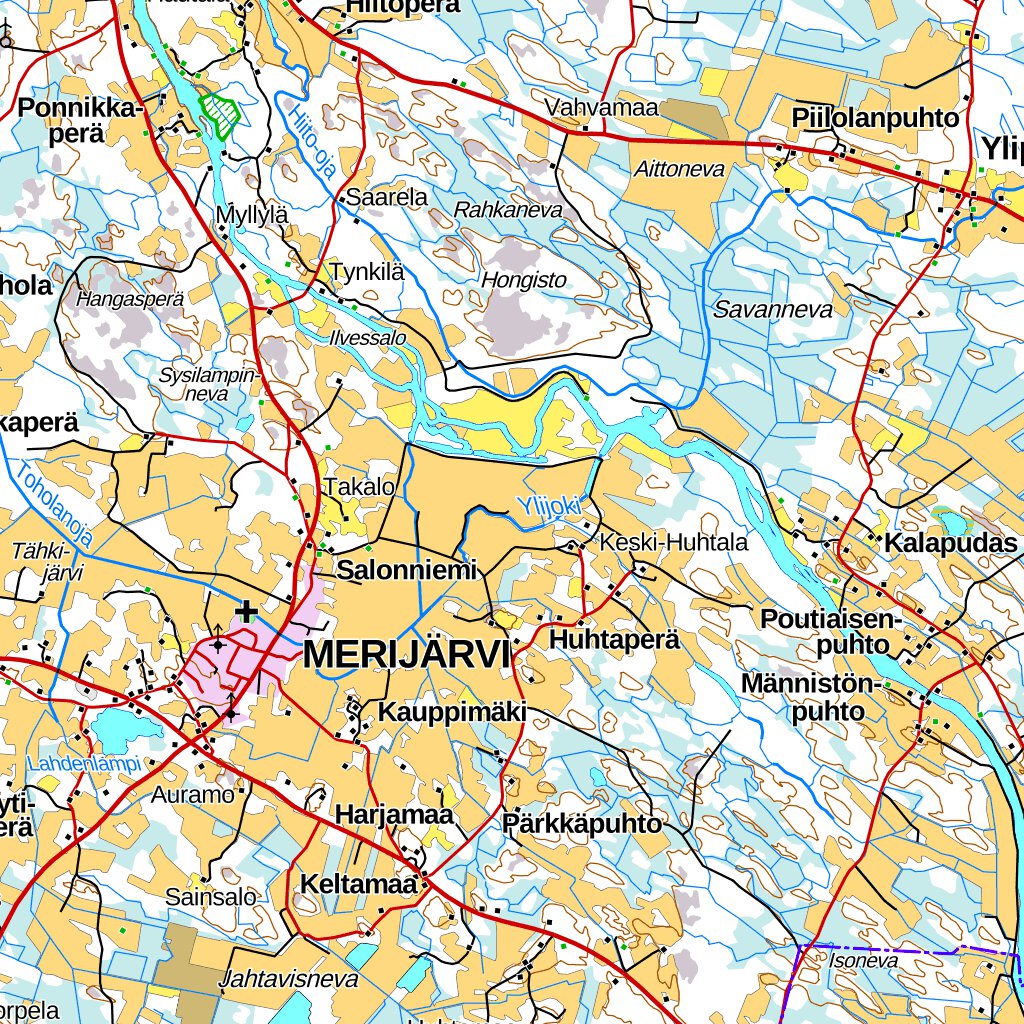 Ylivieska 1:100 000 (Q42R) Map by MaanMittausLaitos | Avenza Maps