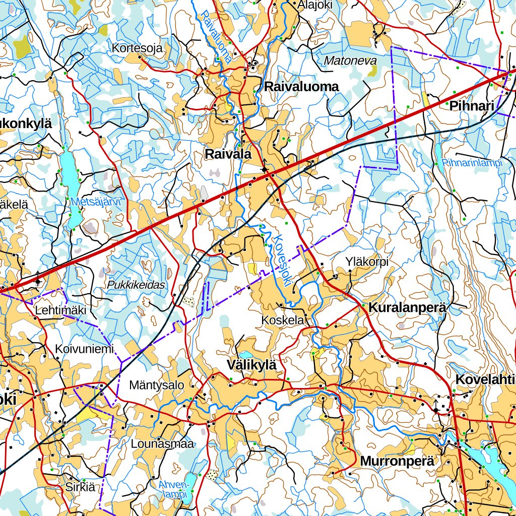 Parkano 1:100 000 (N33R) Map by MaanMittausLaitos | Avenza Maps