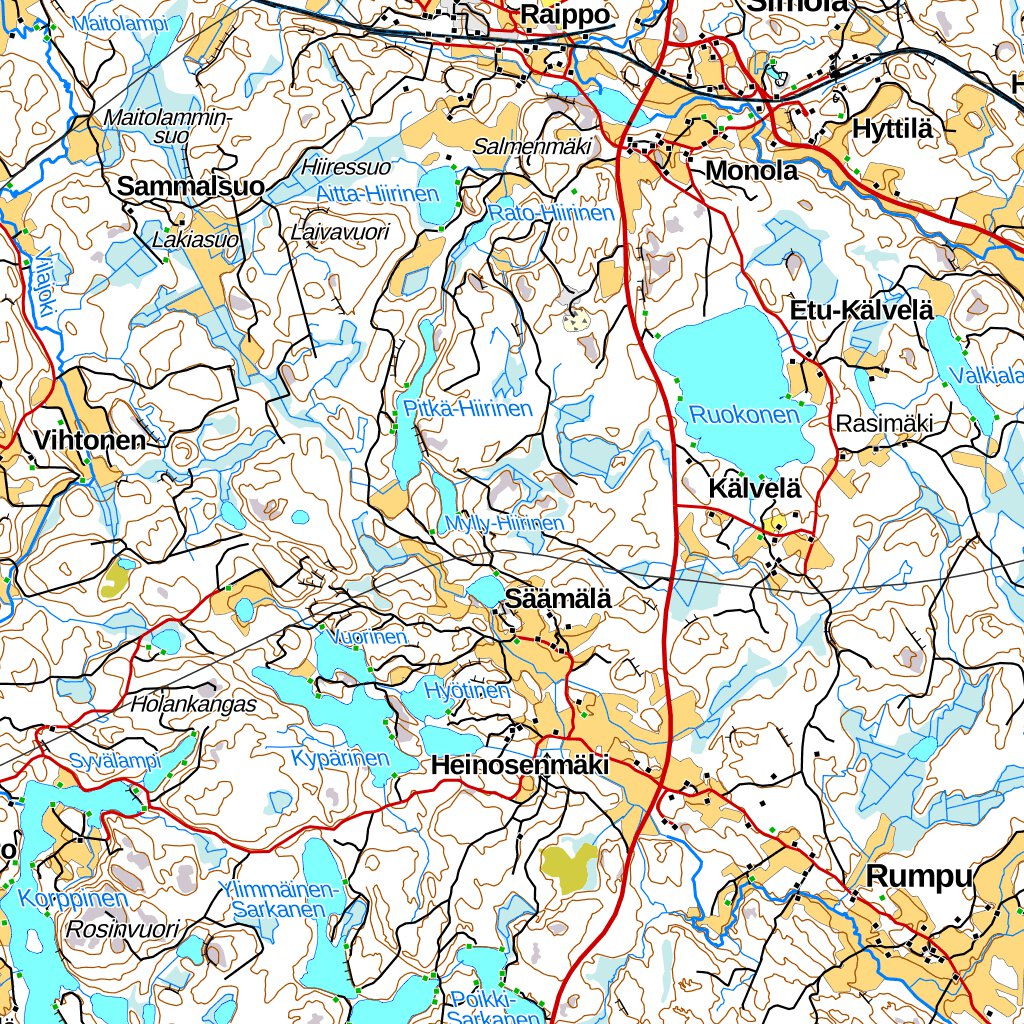 Simola 1:100 000 (L52R) Map by MaanMittausLaitos | Avenza Maps
