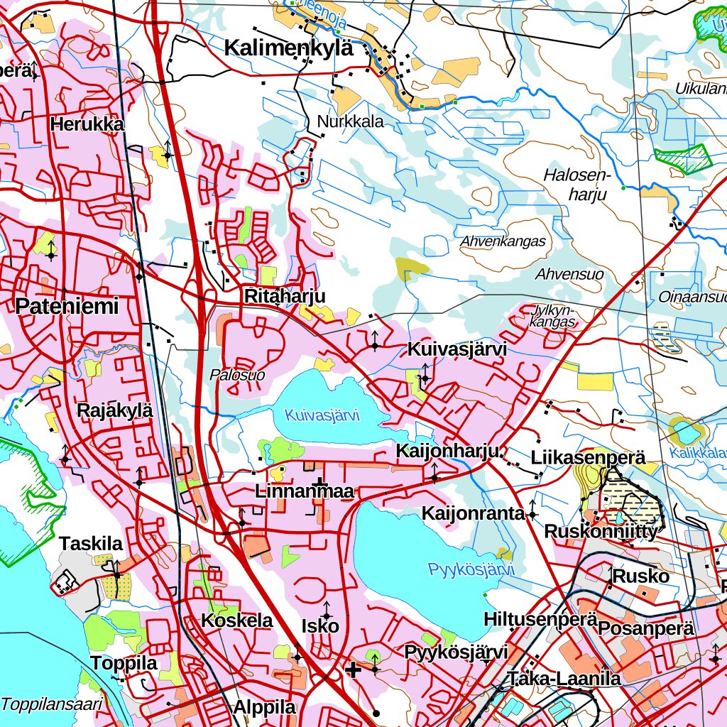 Oulu 1:100 000 (R44L) Map by MaanMittausLaitos | Avenza Maps