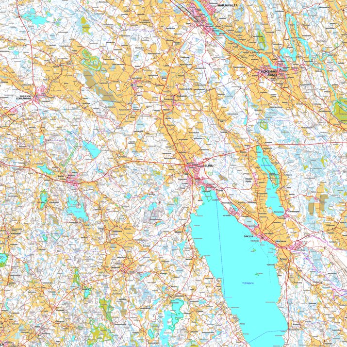 Eura 1:100 000 (M33L) Map by MaanMittausLaitos | Avenza Maps