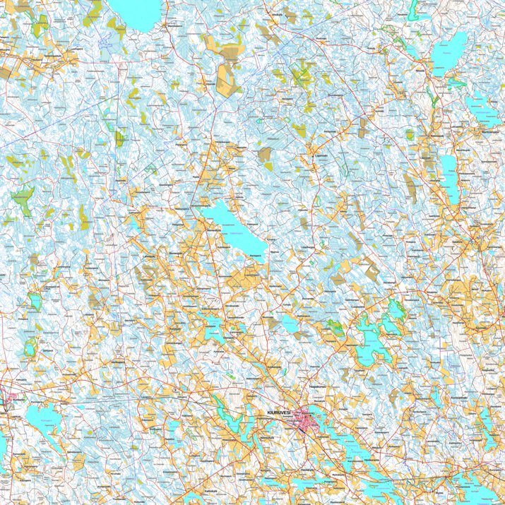 Kiuruvesi 1:100 000 (Q43R) Map by MaanMittausLaitos | Avenza Maps