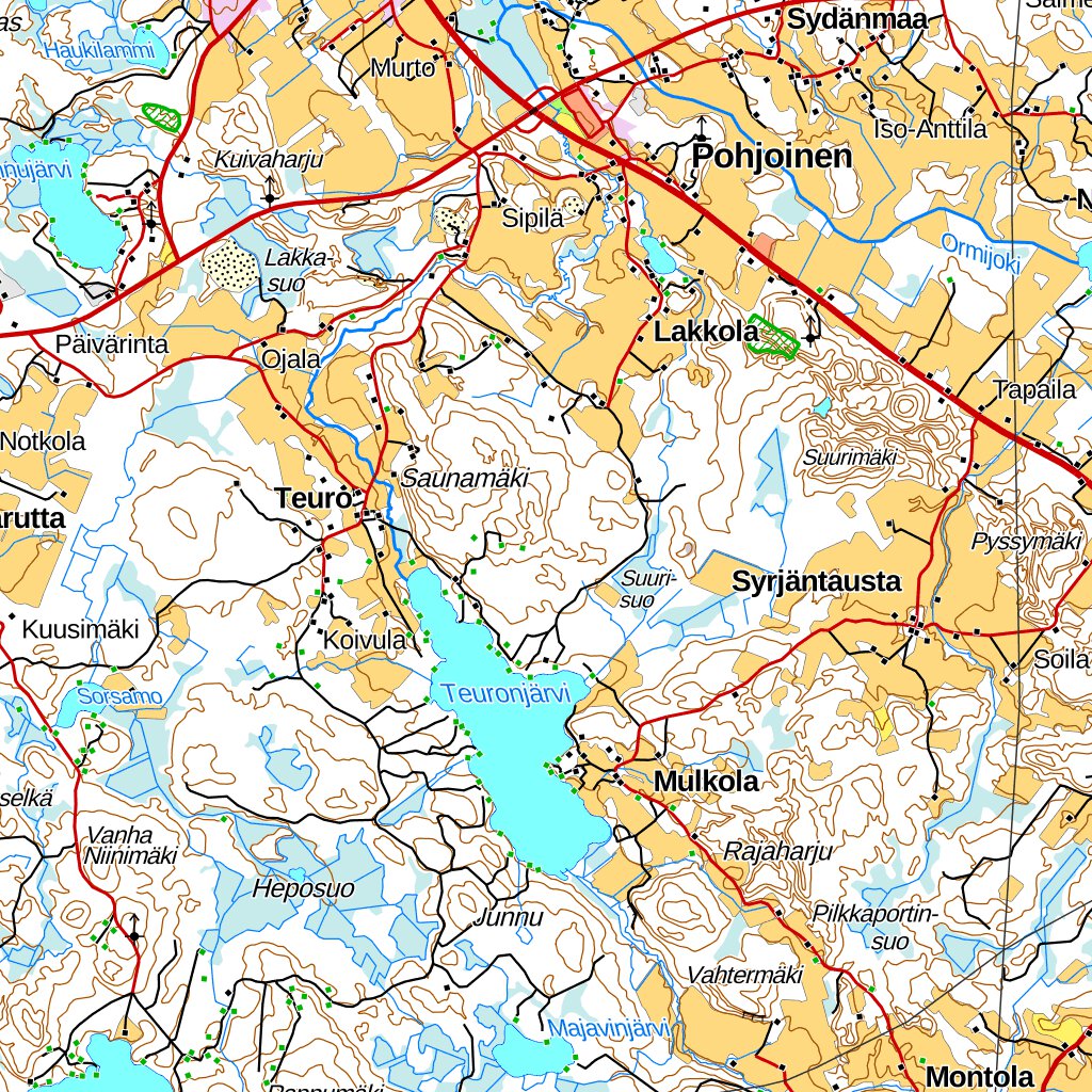 Hämeenlinna 1:100 000 (M41R) Map by MaanMittausLaitos | Avenza Maps