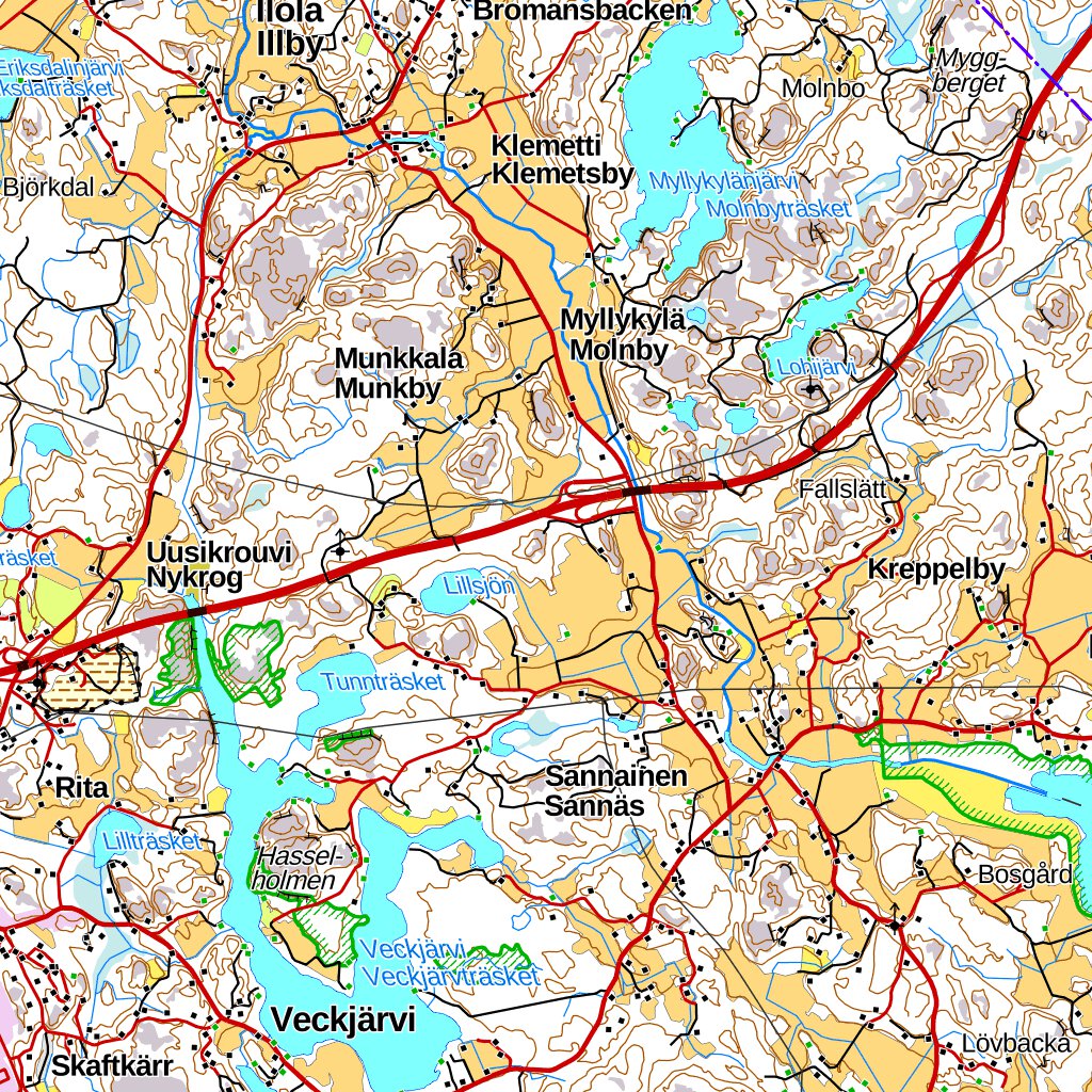 Porvoo 1:100 000 (L43L) Map by MaanMittausLaitos | Avenza Maps