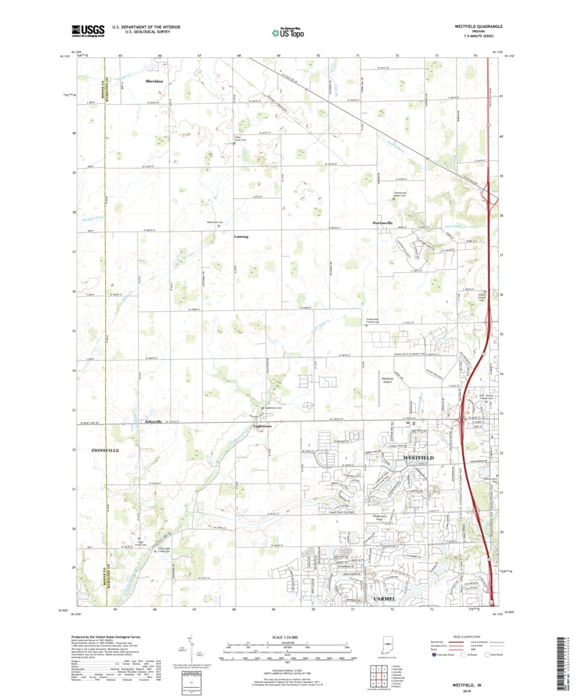 Westfield, IN (2019, 24000-Scale) Map by United States Geological ...