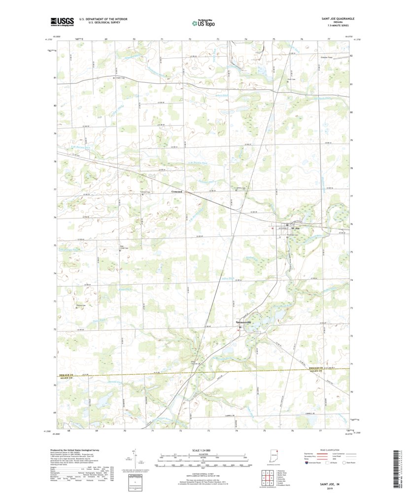 Saint Joe, IN (2019, 24000-Scale) Map by United States Geological ...