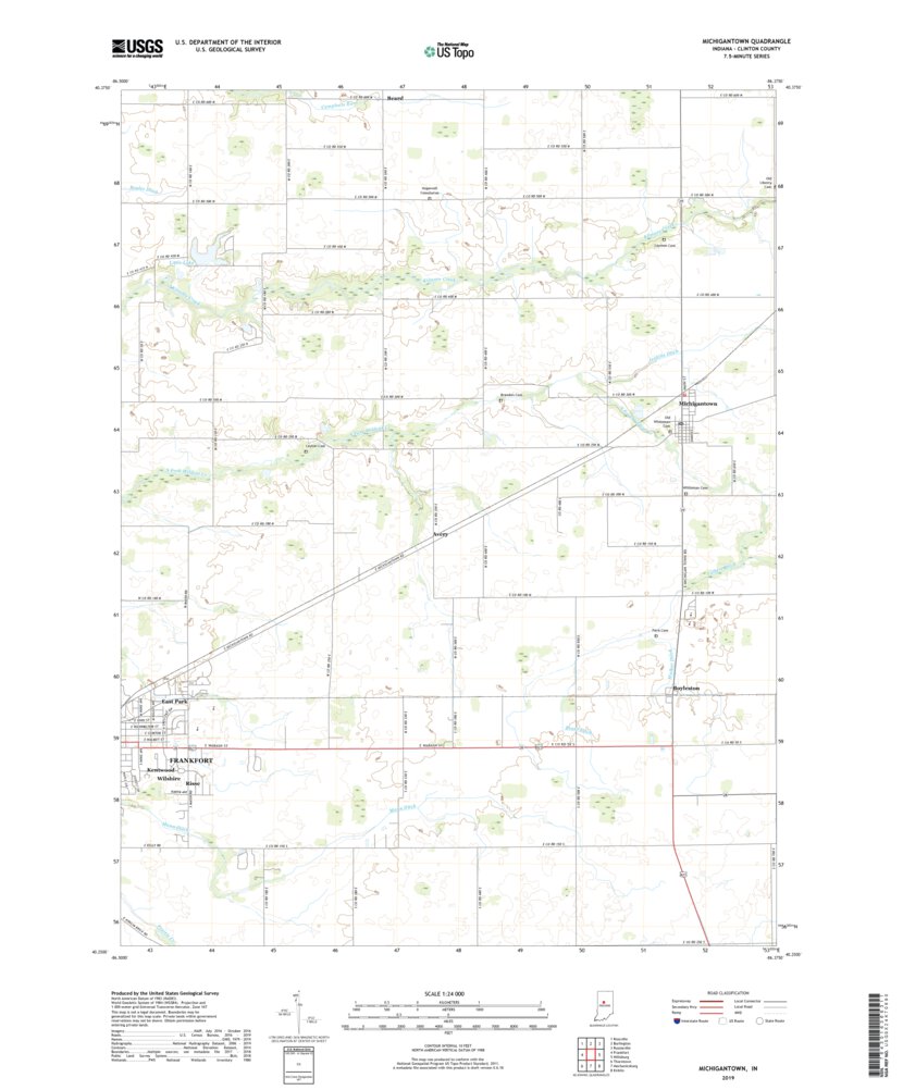 Michigantown, IN (2019, 24000-Scale) Map by United States Geological ...