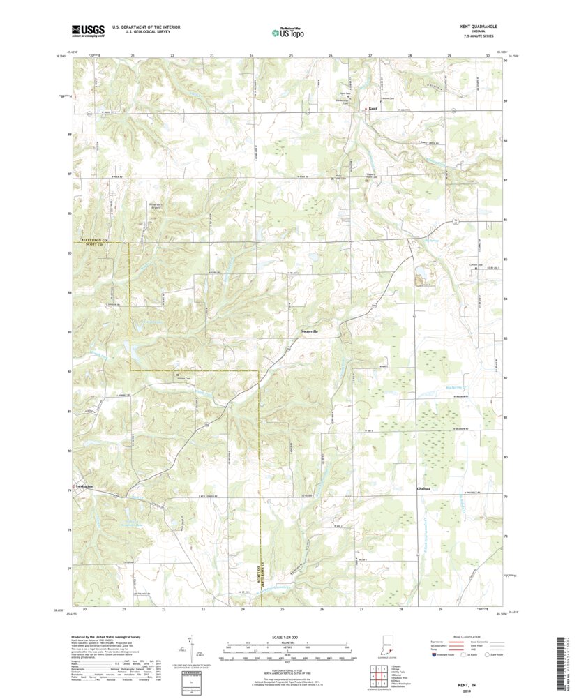 Kent, IN (2019, 24000-Scale) Map by United States Geological Survey ...