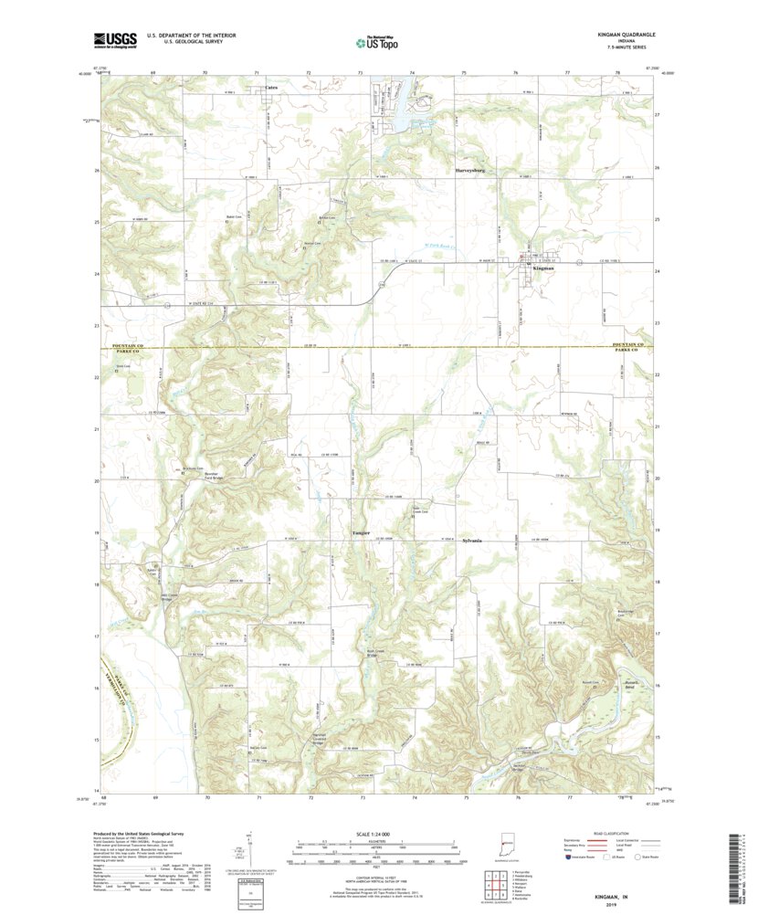 Kingman, IN (2019, 24000-Scale) Map by United States Geological Survey ...