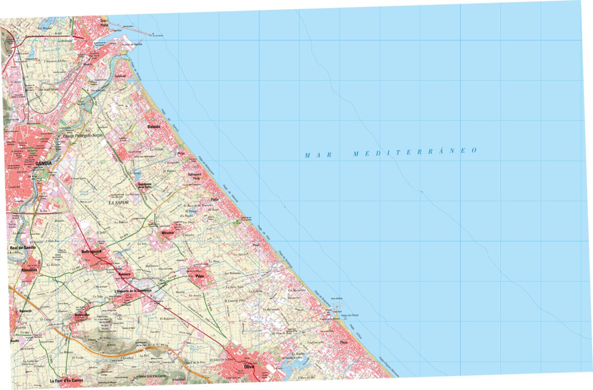 Gandia (0796-1) Map by Instituto Geografico Nacional de Espana | Avenza ...