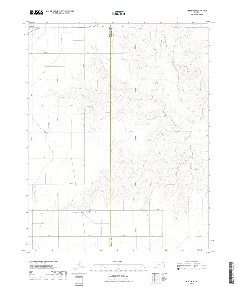 Moscow SE, KS (2018, 24000-Scale) Map by United States Geological ...