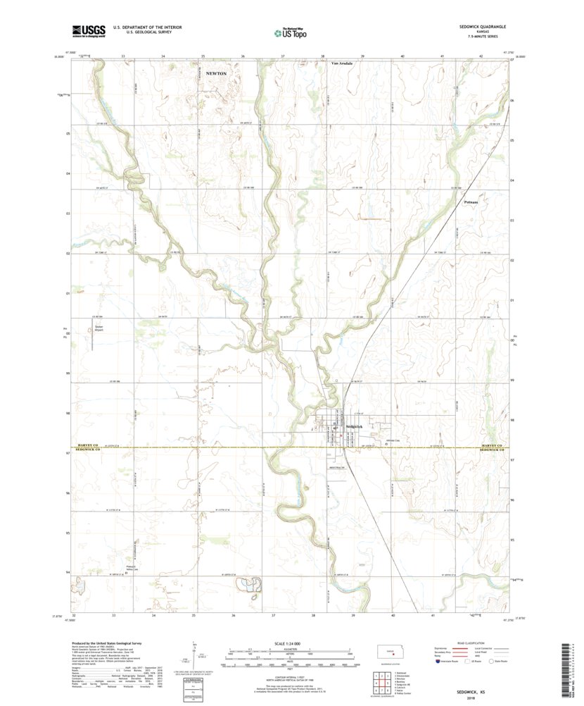 Sedgwick, KS (2018, 24000-Scale) Map by United States Geological Survey ...