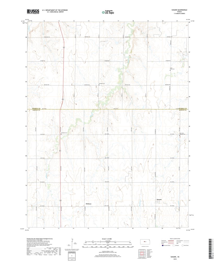 Susank, KS (2018, 24000-Scale) Map by United States Geological Survey ...