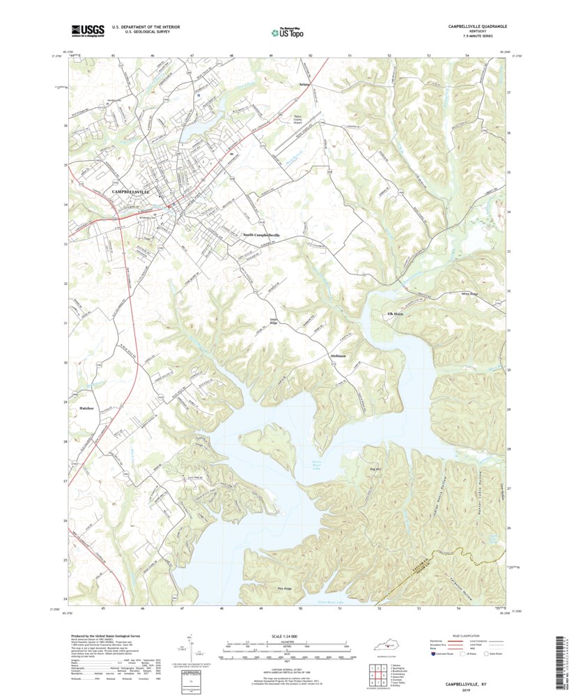 Campbellsville, KY (2019, 24000-Scale) Map by United States Geological ...