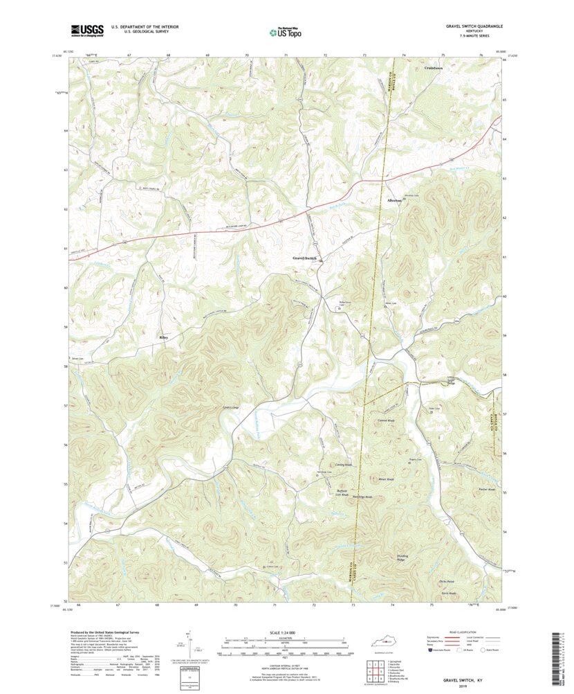 Gravel Switch, KY (2019, 24000-Scale) Map by United States Geological ...
