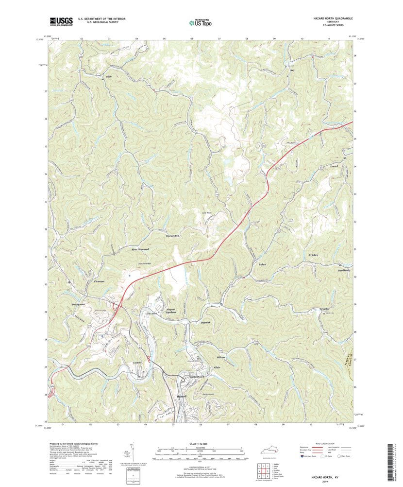 Hazard North, KY (2019, 24000-Scale) Map by United States Geological ...